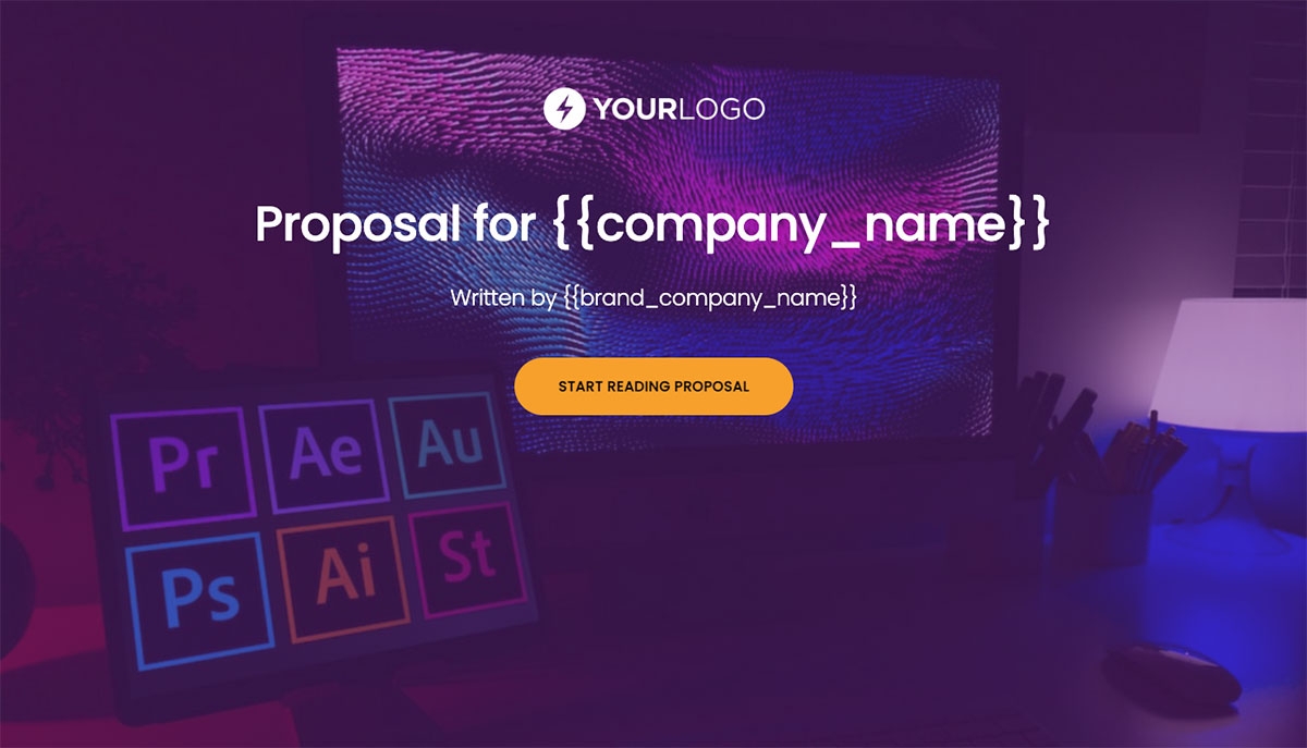 Free General Product Proposal Template - Dark Purple