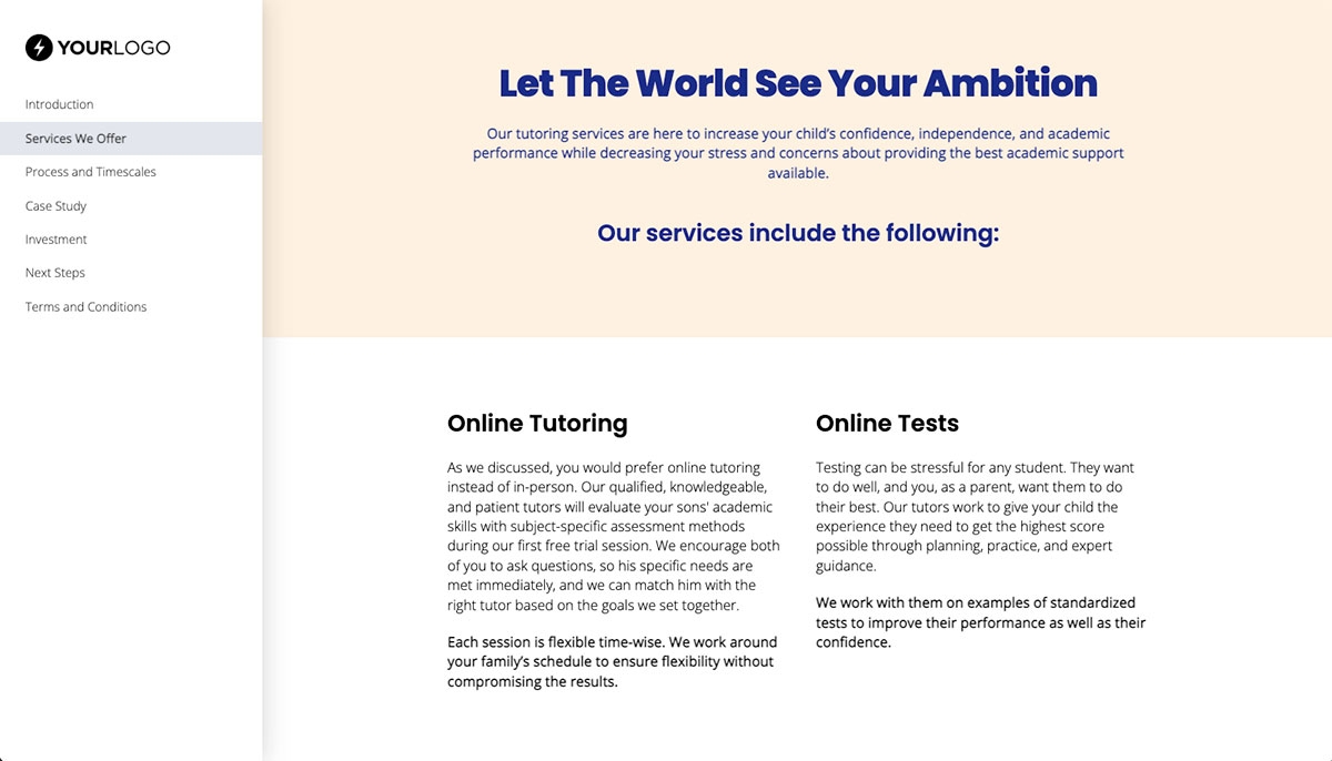 This Fully Customizable Proposal Template Is Suitable For Any Tutoring