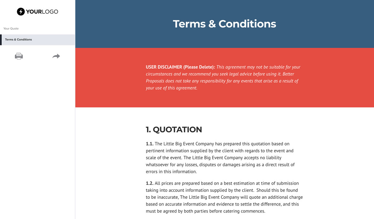 Free Event Planner Quote Template Better Proposals