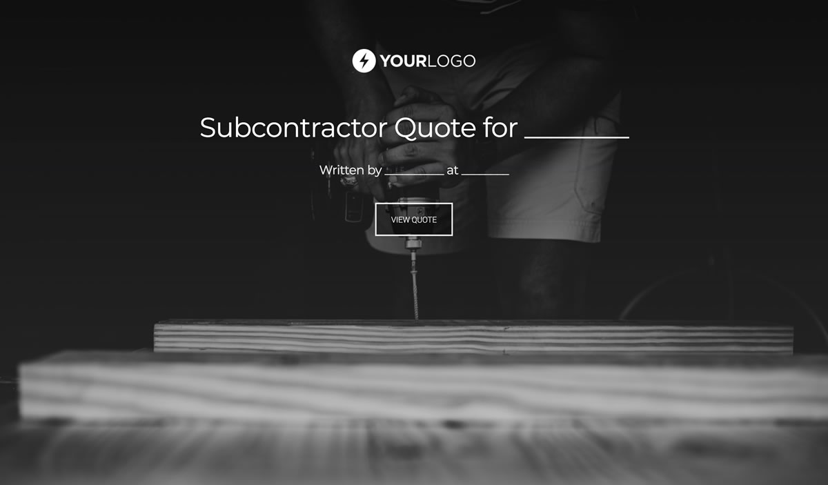 Free Subcontractor Quote Template - Better Proposals